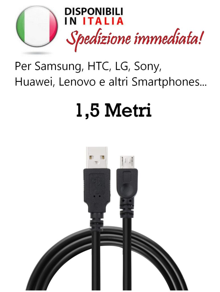 Cavo USB Micro USB per Samsung HTC LG Sony Huawei Lenovo - La ...