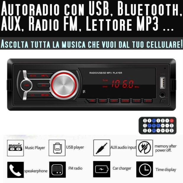 Stereo macchina Bluetooth USB AUX - La Tecnologia del futuro..